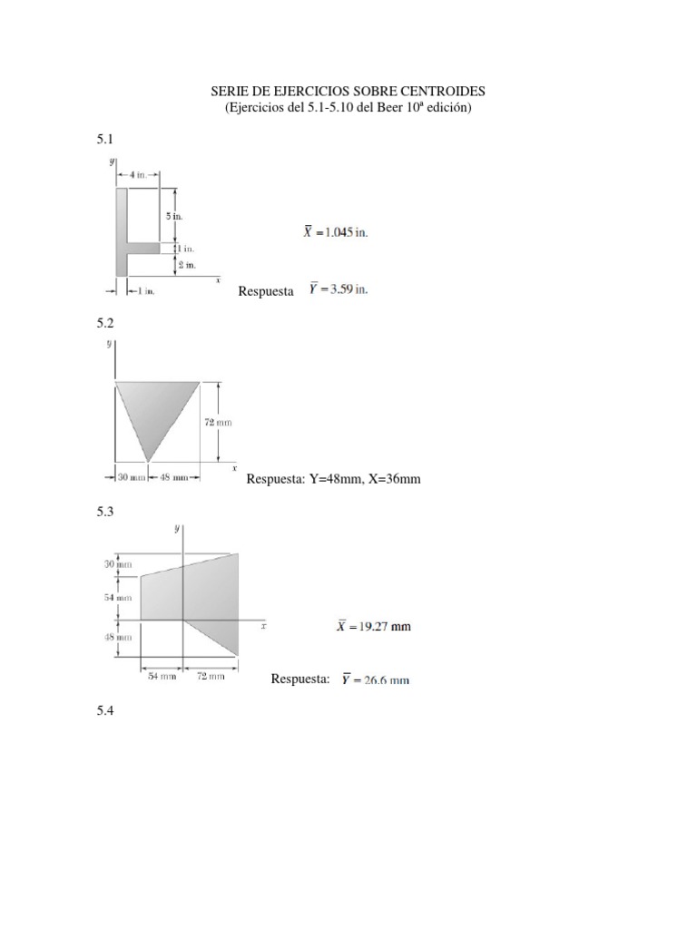 Ejercicios CENTROIDES | PDF
