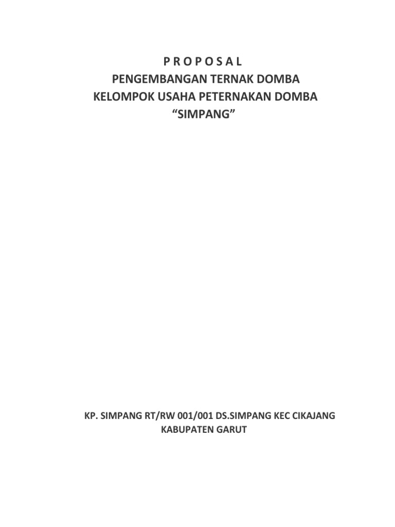 Proposal Ternak Domba | PDF