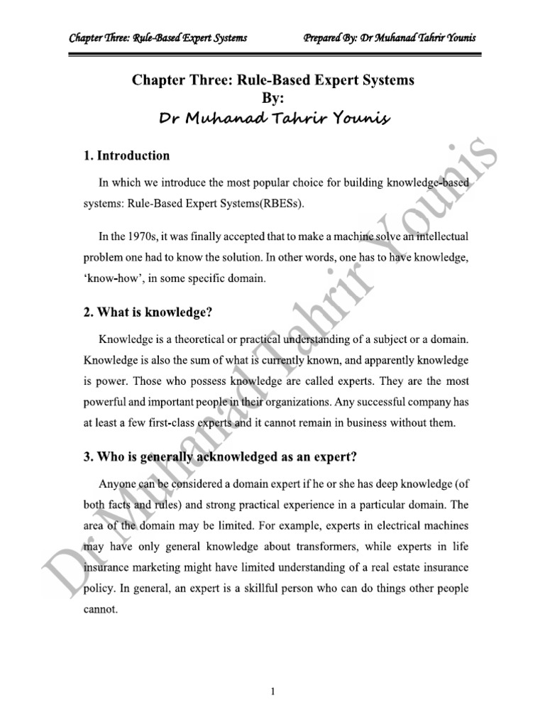 Rule Based Expert System | PDF