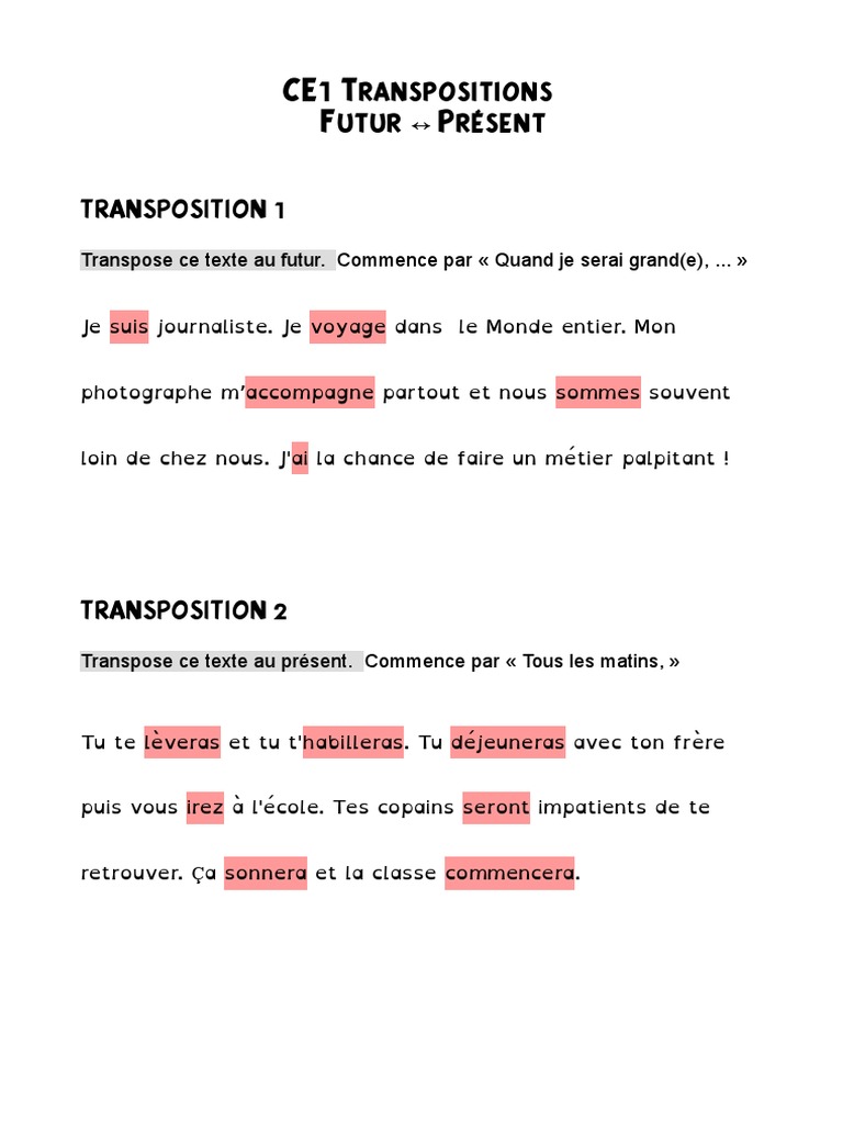 Texte Et Transposition Ce1 Pdf: Copie Et Écriture Ce1 – ZPKYHE