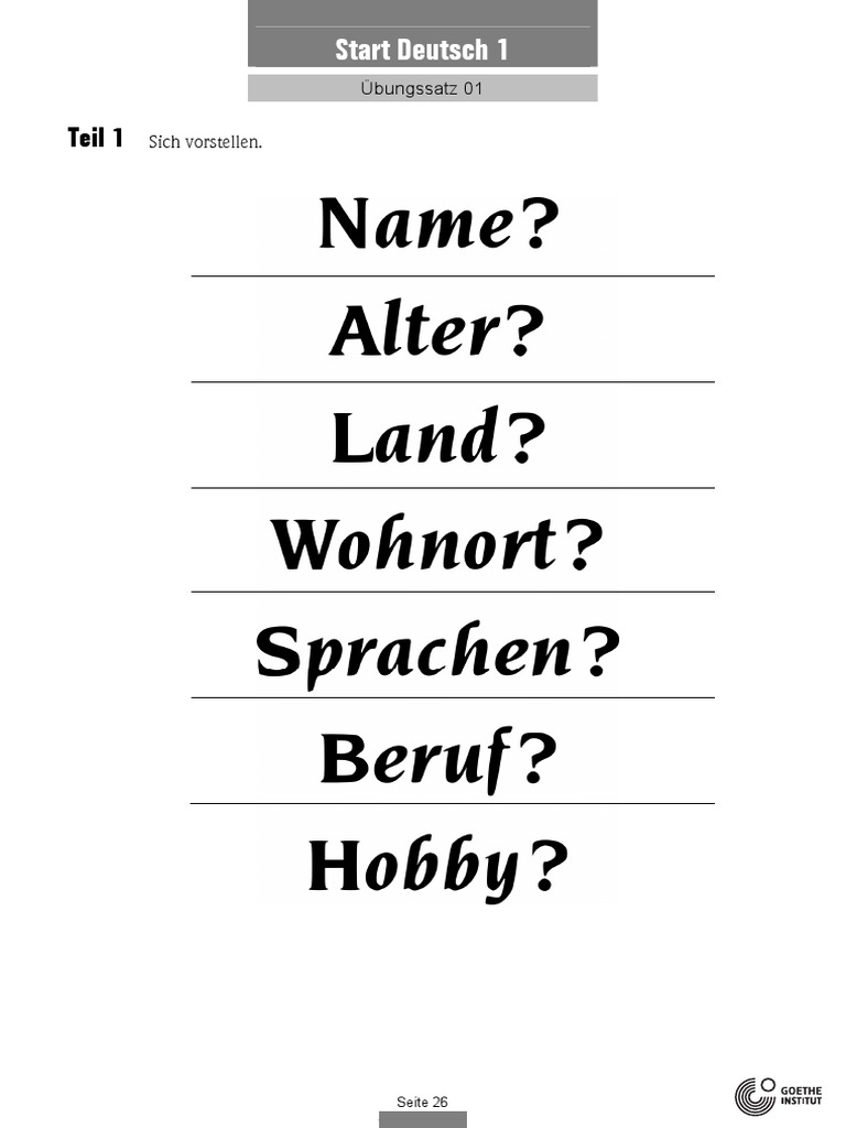Sprechen A1 | PDF