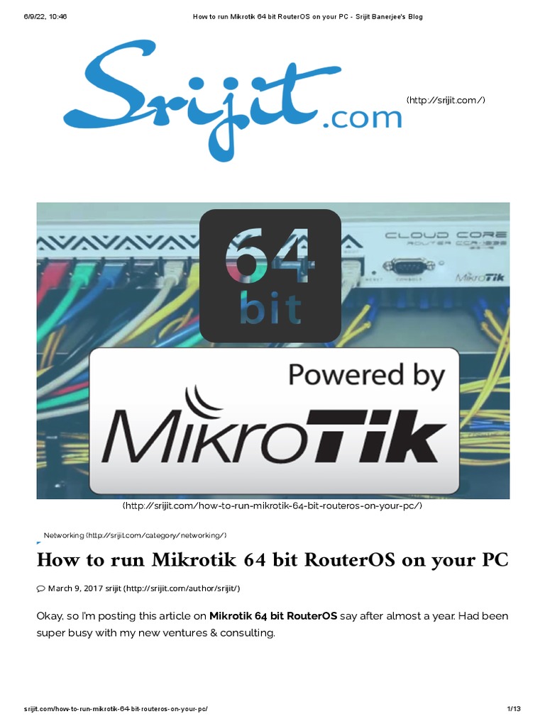 How To Run Mikrotik 64 Bit RouterOS On Your PC - Srijit Banerjee's Blog ...