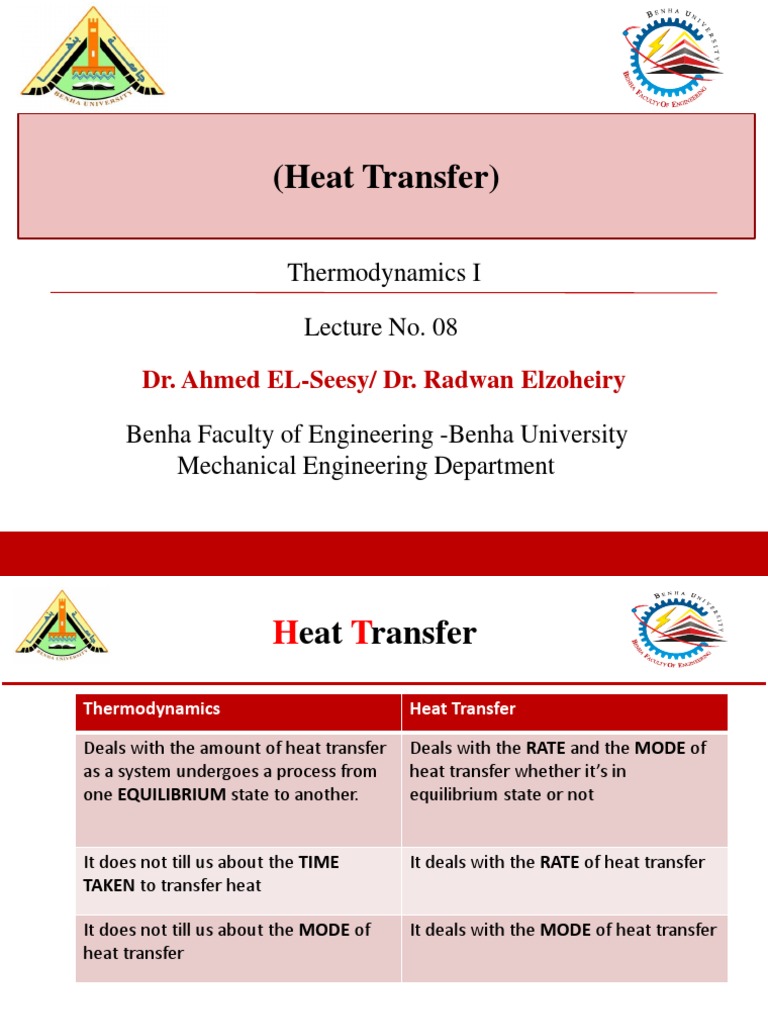M1101-Lec. 08 - Heat Transfer PDF | PDF | Heat Transfer | Thermal ...
