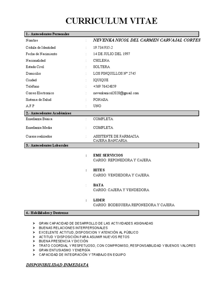 Curriculum Vitae - Formato | PDF