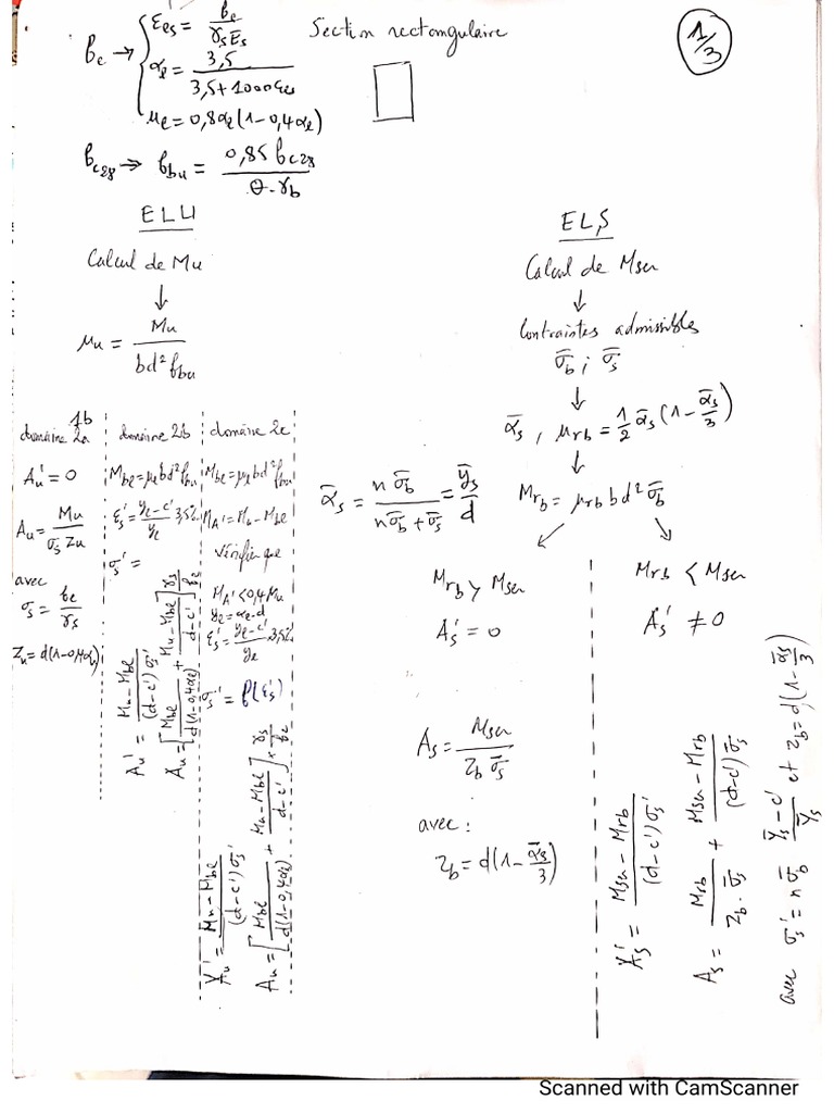 Organigrammes Resolution Flexion Simple (Rect + en T) | PDF