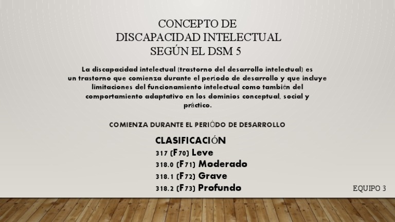 Concepto de Discapacidad Intelectual Según El DSM 5 | PDF