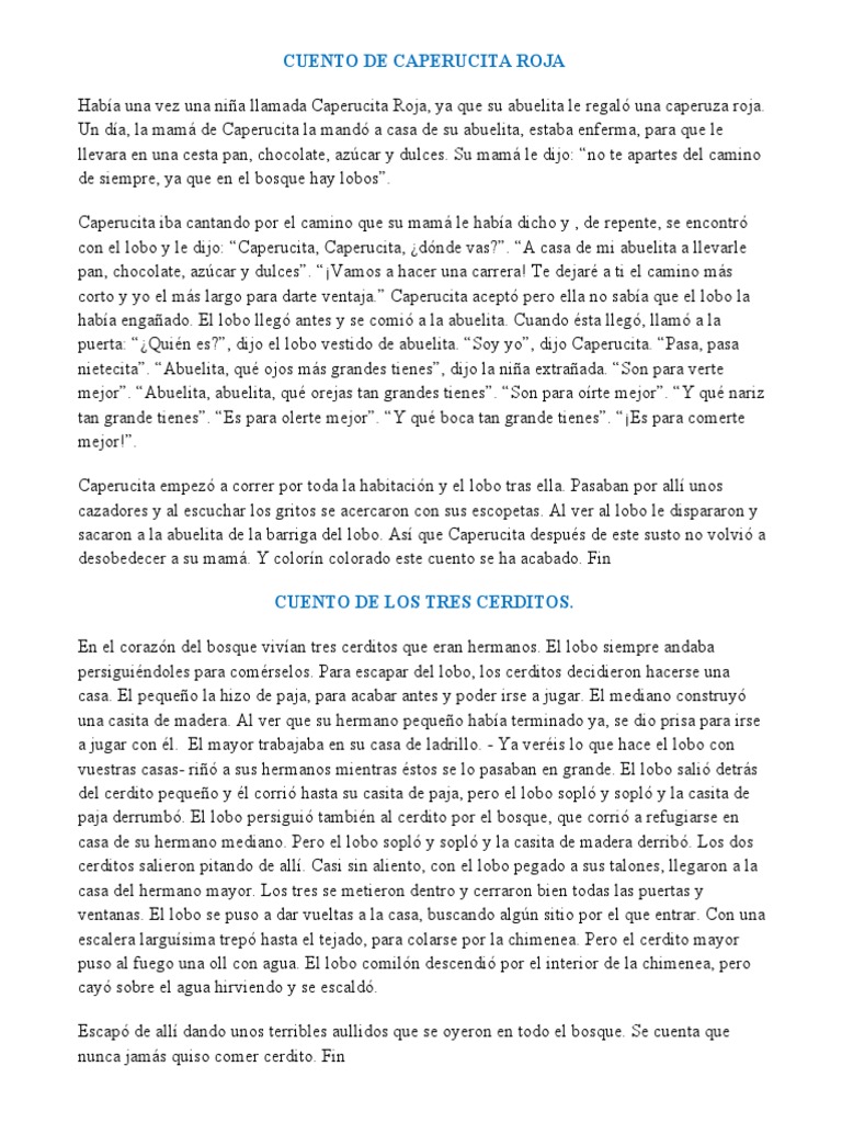 15 Cuentos Cortos Sin Dibujo | PDF