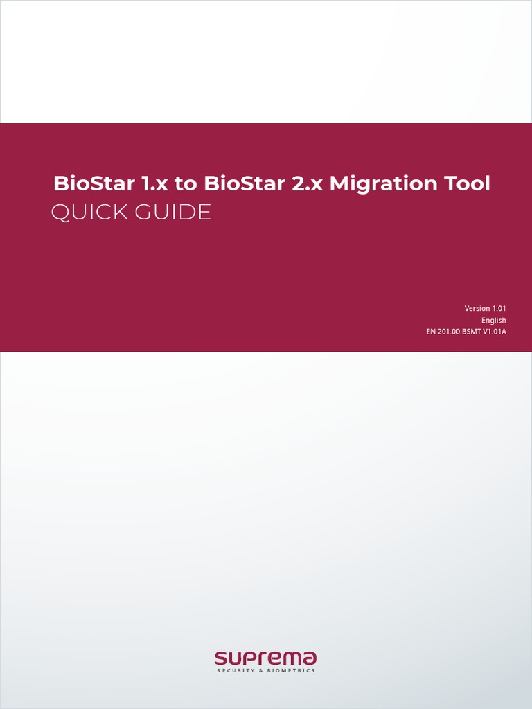 BioStar 1.x To BioStar 2.x Migration Tool - QG - V1.01 - EN | PDF ...