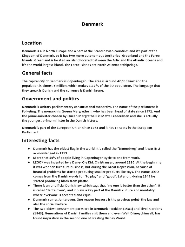 Denmark Project | PDF