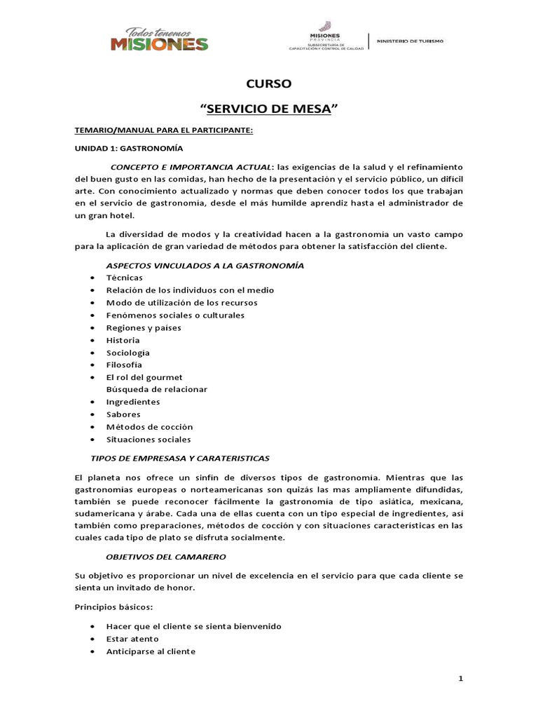 Servicio de Mesa: Técnicas y Normas | PDF | Cuchillería | Mano