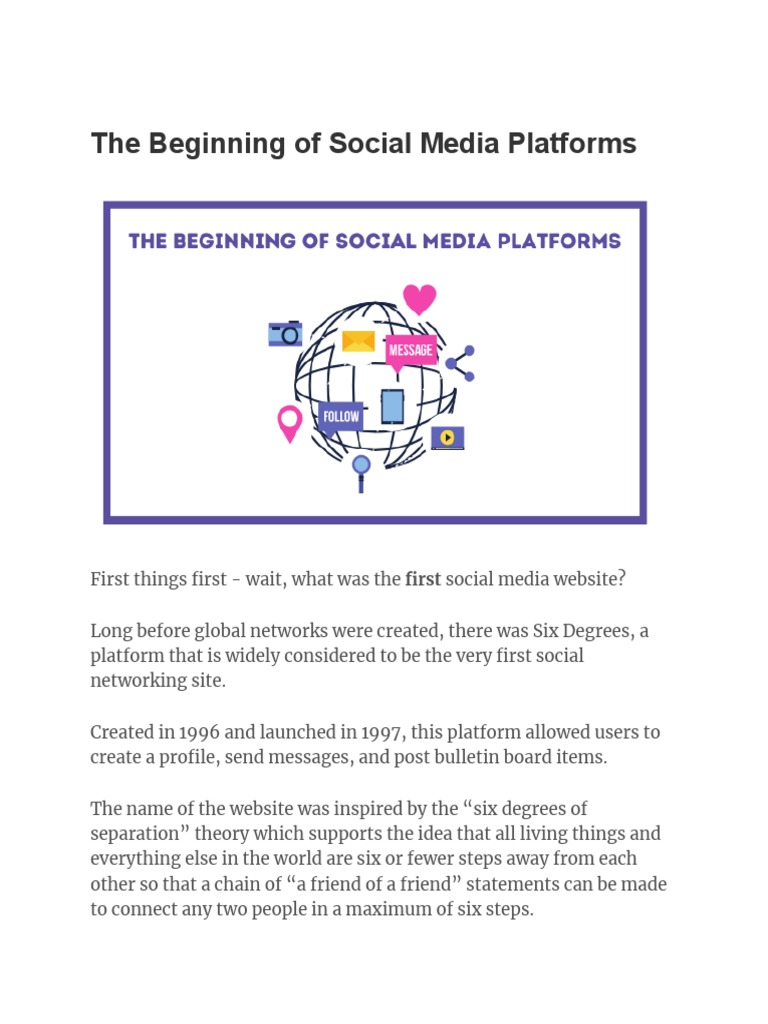 Social Media Brief History | PDF | Popular Culture & Media Studies ...