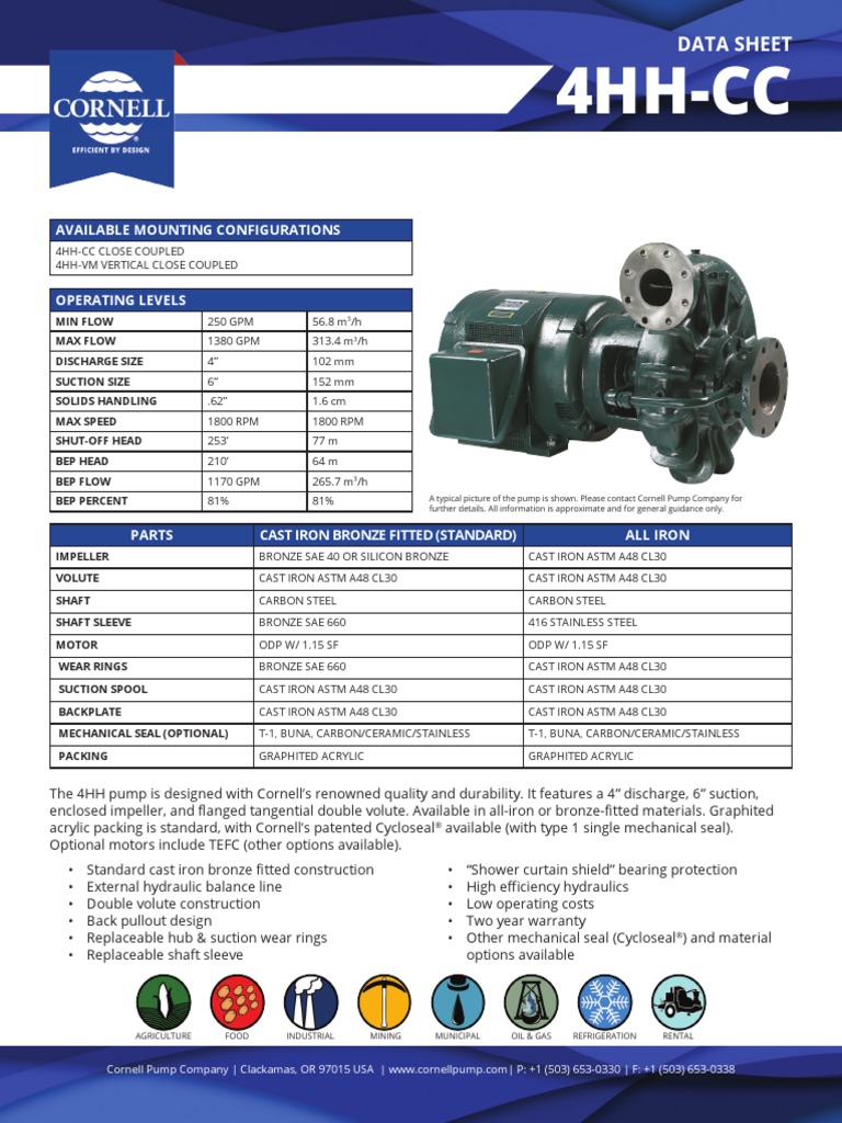 DS 4HH-CC | PDF | Pump | Cast Iron