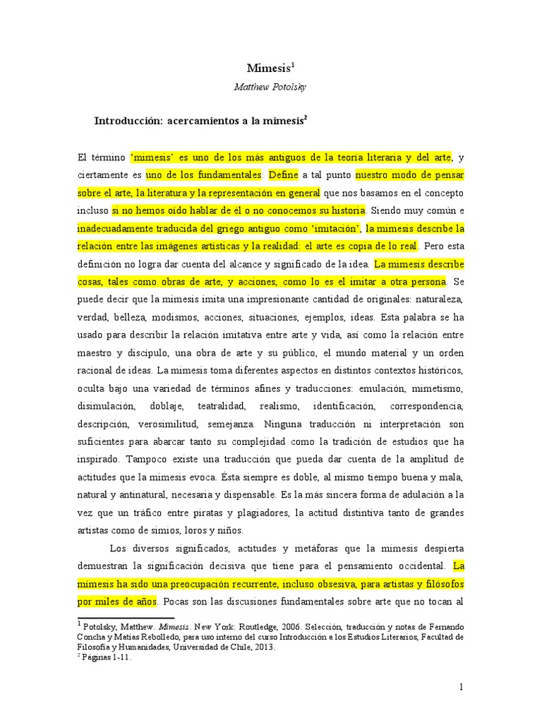 Potolsky_Mimesis | PDF | Aristóteles | Platón