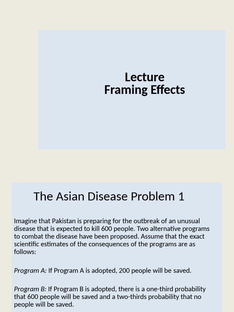 Framing Effects | PDF | Framing (Social Sciences) | Cognition