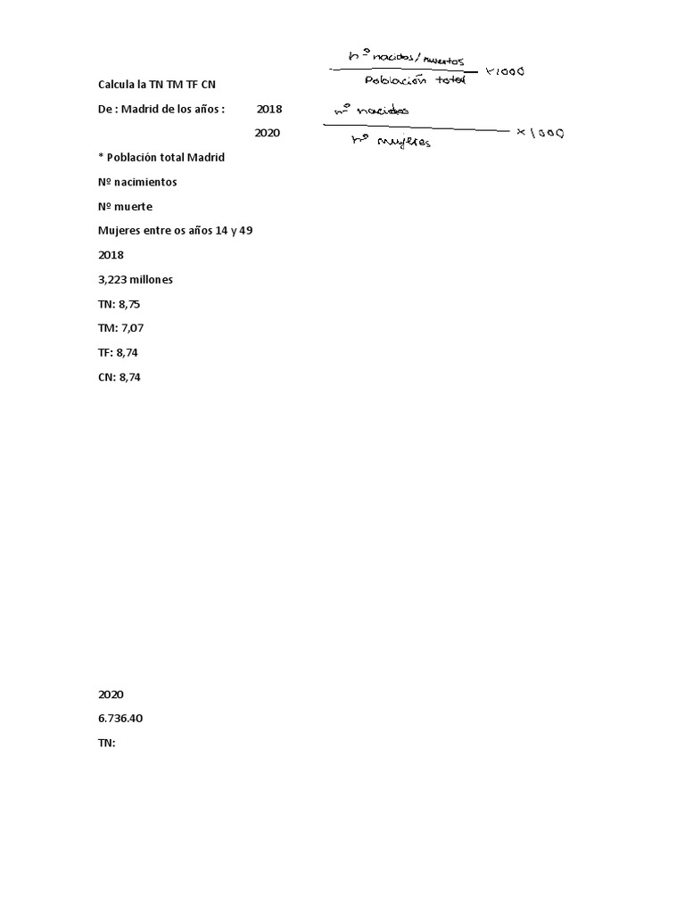 Calcula La TN TM TF CN | PDF