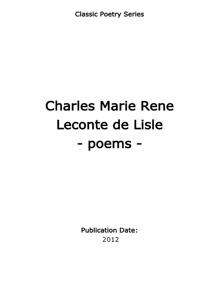 Classical Tragedy and Pessimism Encapsulated: The Poems of Charles ...