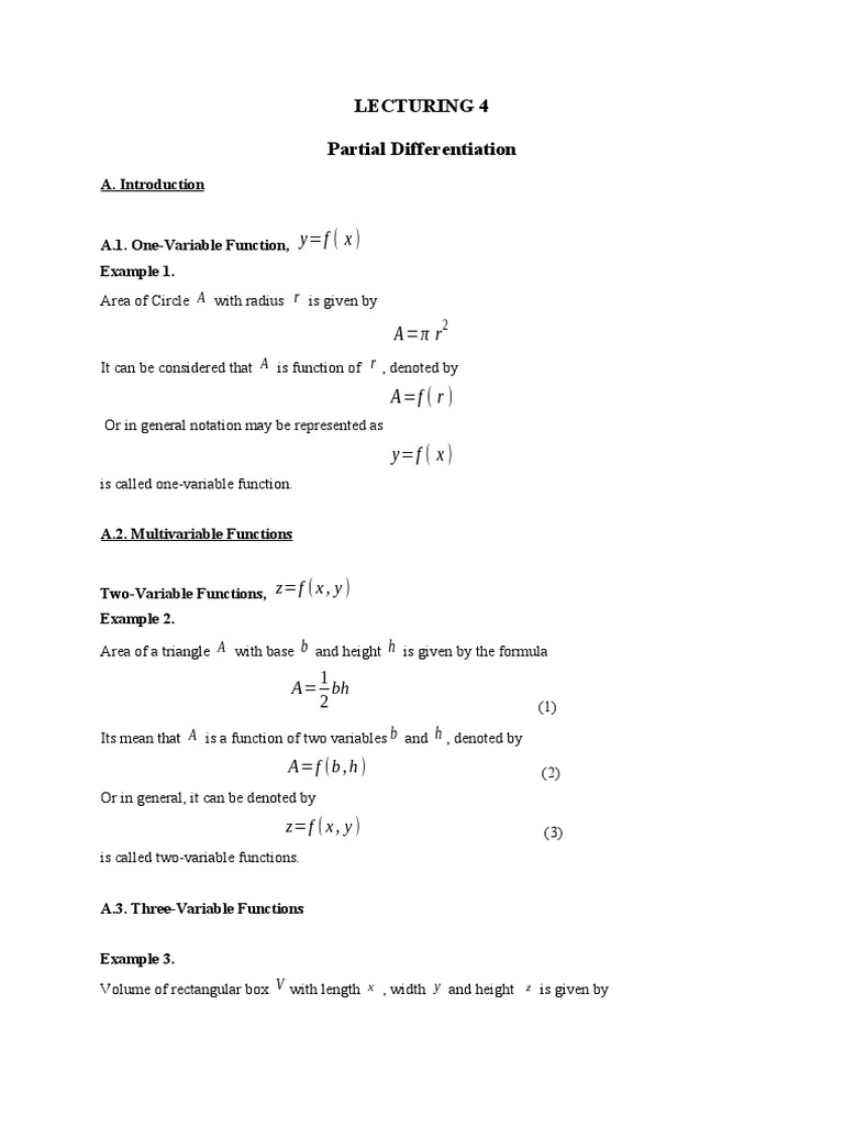 Partial and Total Derivatives Explained | PDF | Maxima And Minima ...