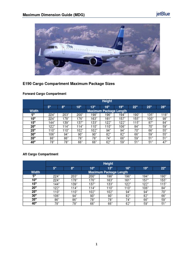 E190 Cargo Maximum Dimension Guide | PDF | Length | Transport