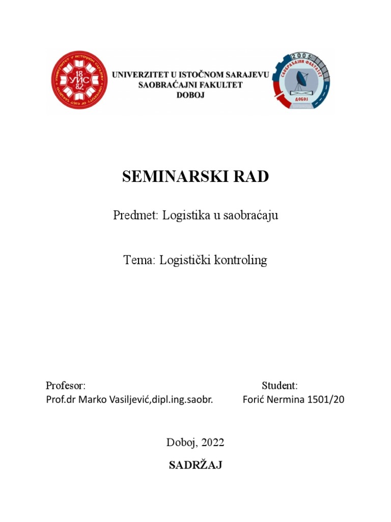 Seminarski Rad Logistika | PDF