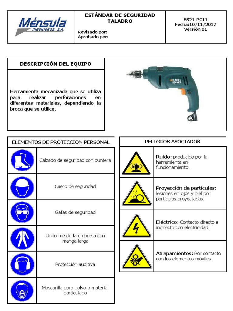 Es21-Pc11 Estándar de Seguridad Taladro (3) | PDF | Perforar | Bienes ...
