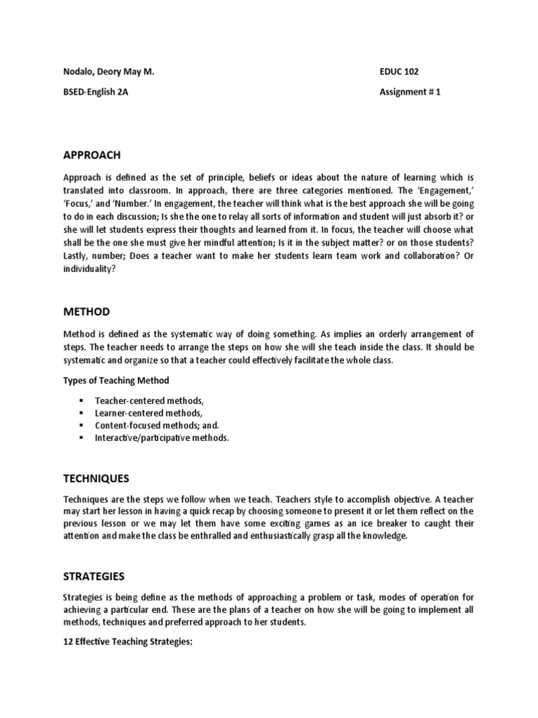 EDUC 102 Assignment#1 | PDF | Teachers | Teaching EDUC 102 Assignment#1 | PDF | Teachers | Teaching