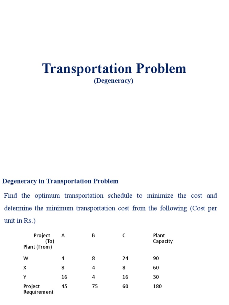 Transportation Problem Degeneracy | PDF | Mathematical Optimization ...