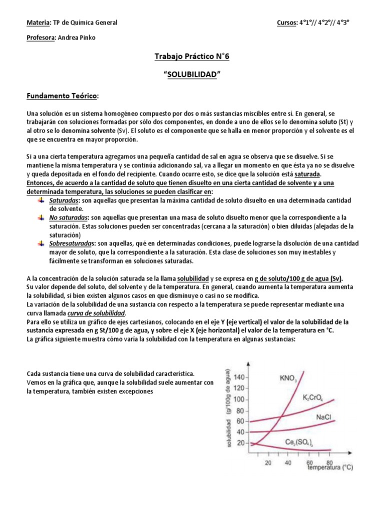 TP N°6 Solubilidad | PDF | Solubilidad | Química
