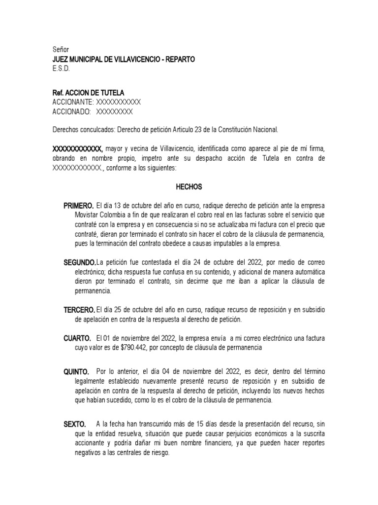 Tutela - DP 23 | PDF | Caso de ley | Petición