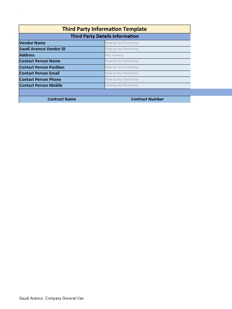 Third Party Information Template | PDF | Business | Law