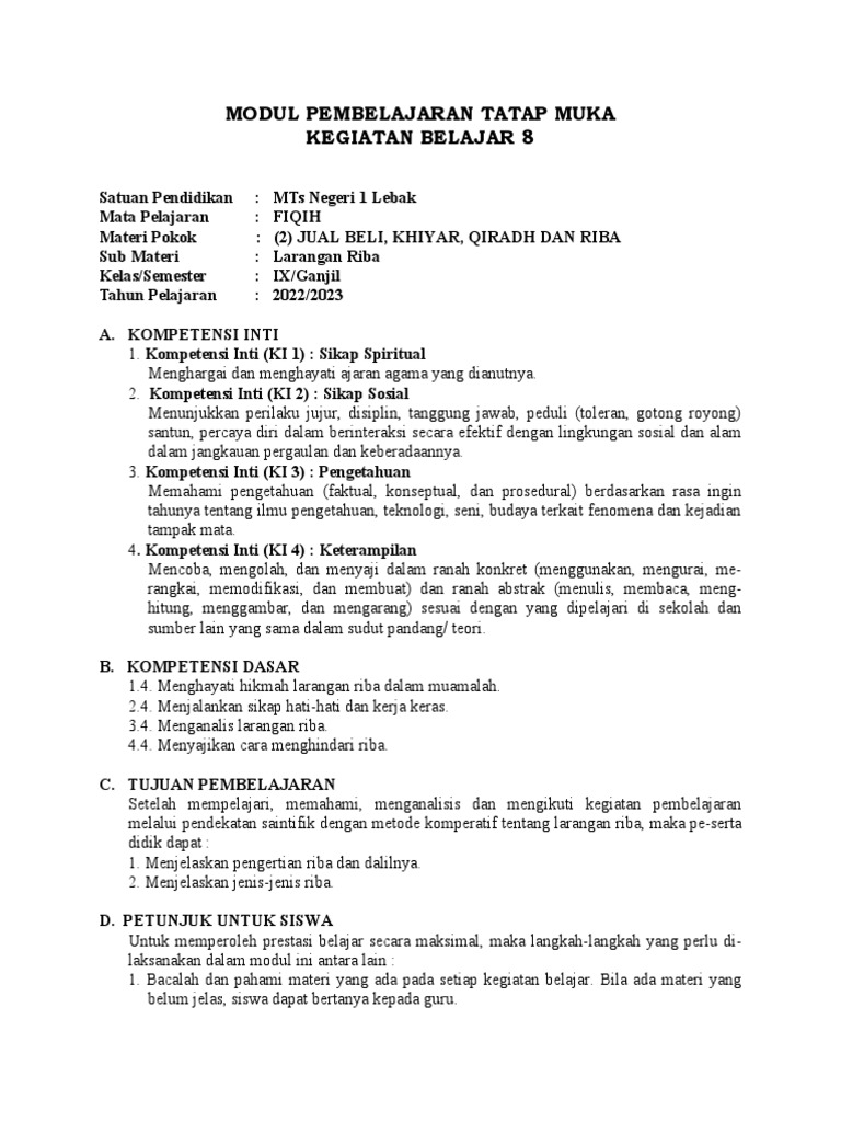 MODUL 8 GANJIL 2022 | PDF