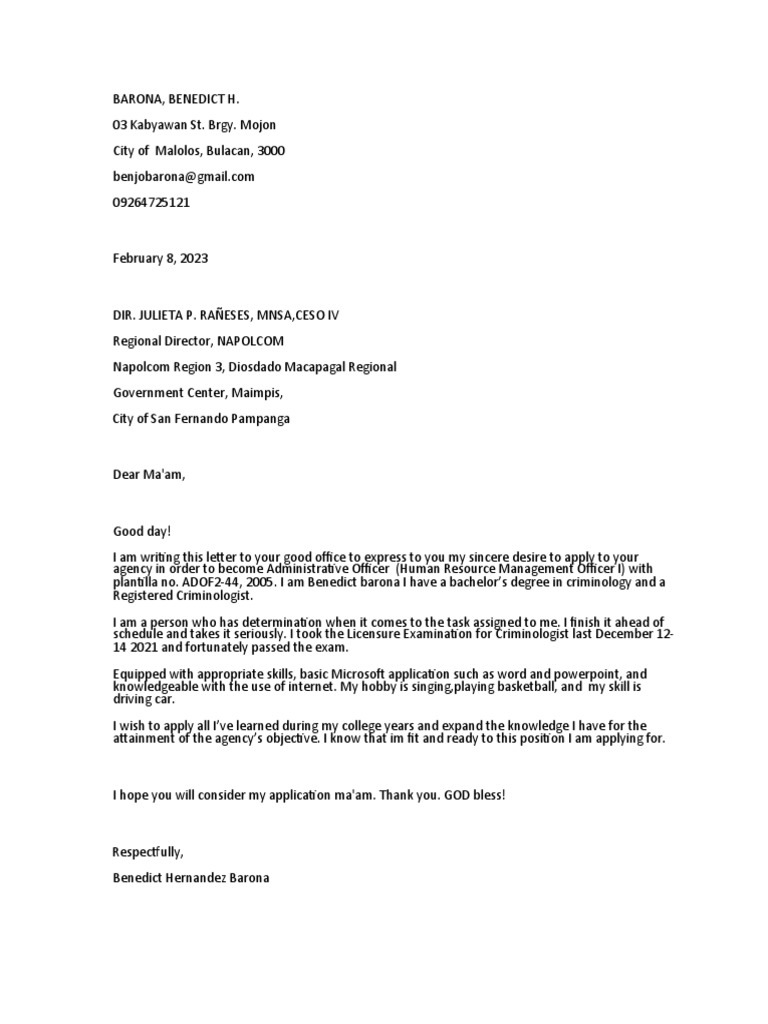 Napolcom Intent | PDF