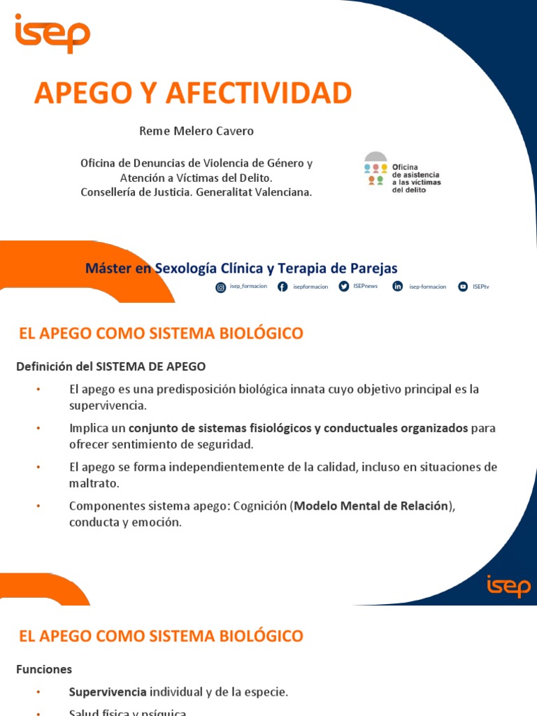 Apego y Afectividad ISEP | PDF | Teoría de apego | Adultos
