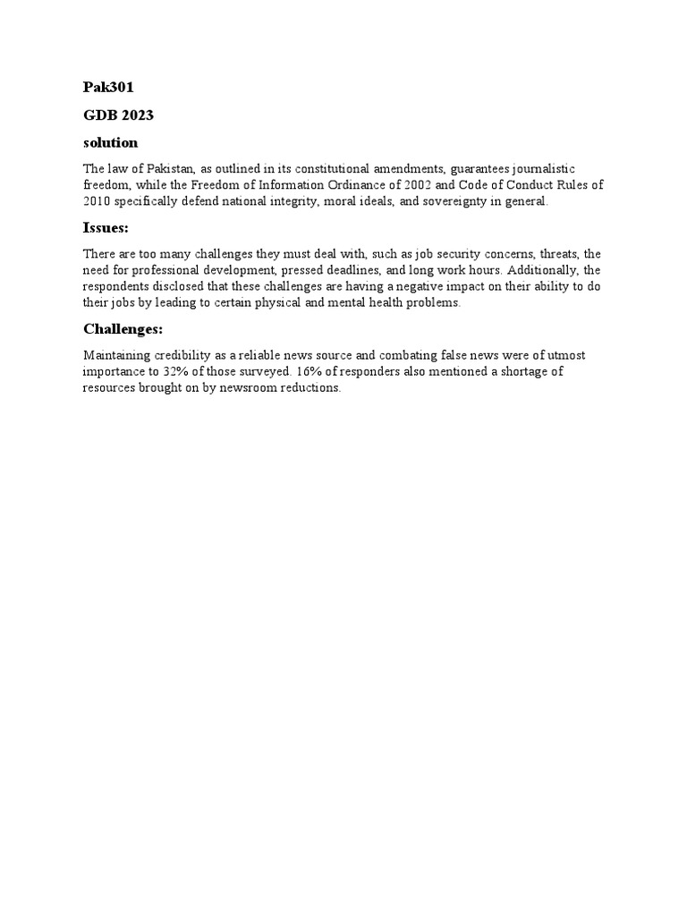 Pak301 Gdb Solution 2023 Pdf