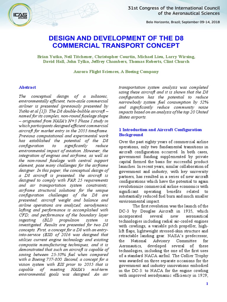 D8 Background and Configuration | PDF | Aircraft | Airliner