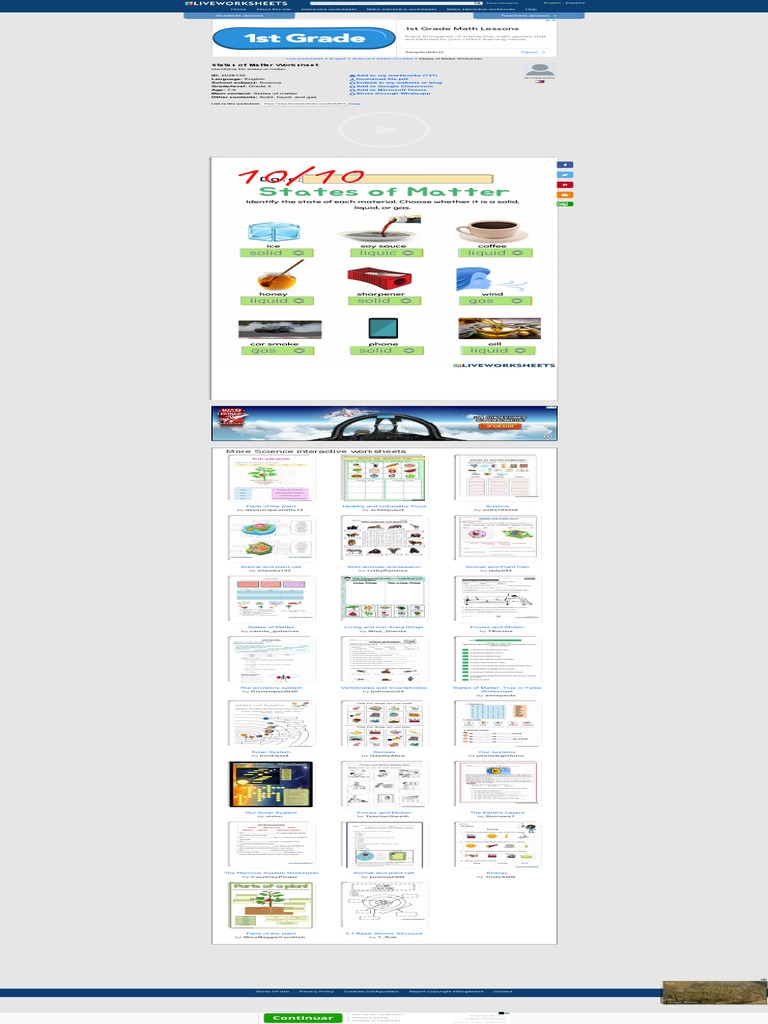 States of Matter Worksheet Worksheet PDF | PDF | Worksheet