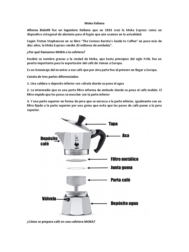 Cafetera Moka italiana | PDF | café
