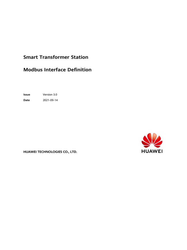 Modbus Interface Definition of Huawei STS - 20210914 (STS-6000K-H1 ...