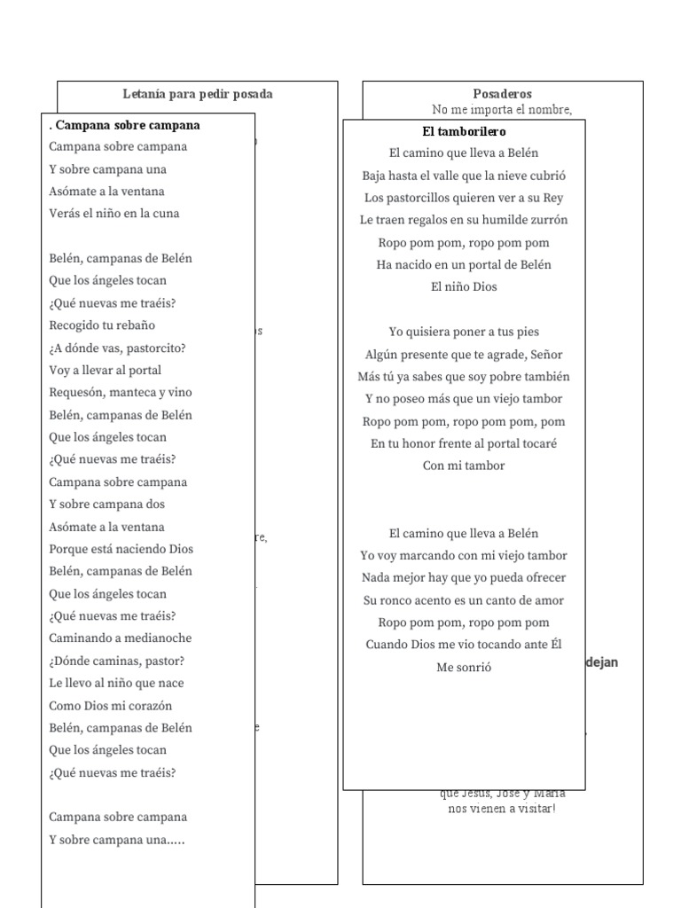 Una letanía navideña que narra la búsqueda de posada de la Sagrada ...