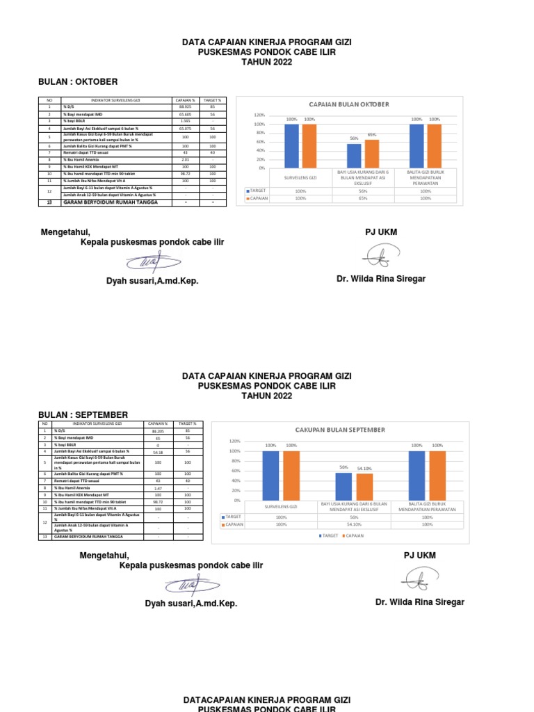 Caapaian Indikator Kinerja Gizi 2022 PDF | PDF