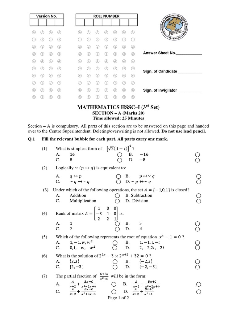 Math Paper 3 QP | PDF | Trigonometric Functions | Matrix (Mathematics)