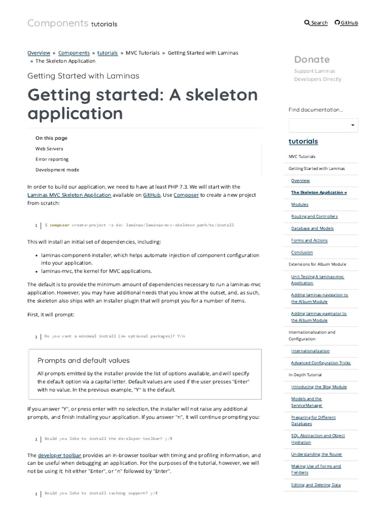 The Skeleton Application - Tutorials - Laminas Docs | PDF | Software ...