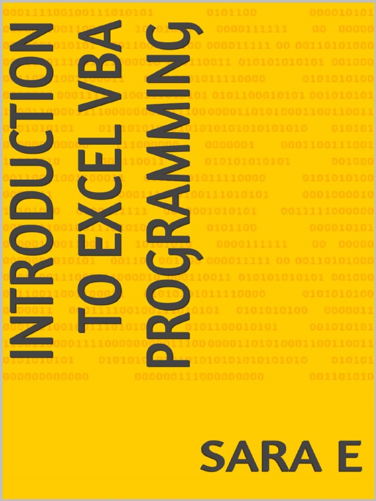 Introduction To Excel Vba Programming Sara E Pdf Microsoft Excel Programming 