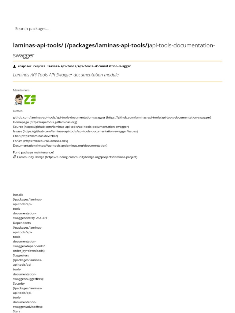 Laminas-Api-Tools - Api-Tools-Documentation-Swagger - Packagist | PDF ...