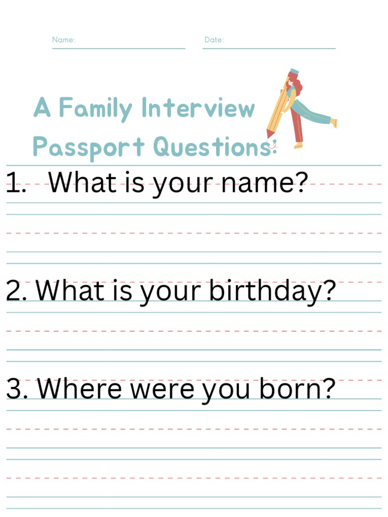 Question Sheet For A Family Interview | PDF