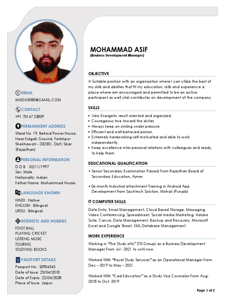 CV - Mohammad Asif PDF | PDF | Information Technology Management | Software