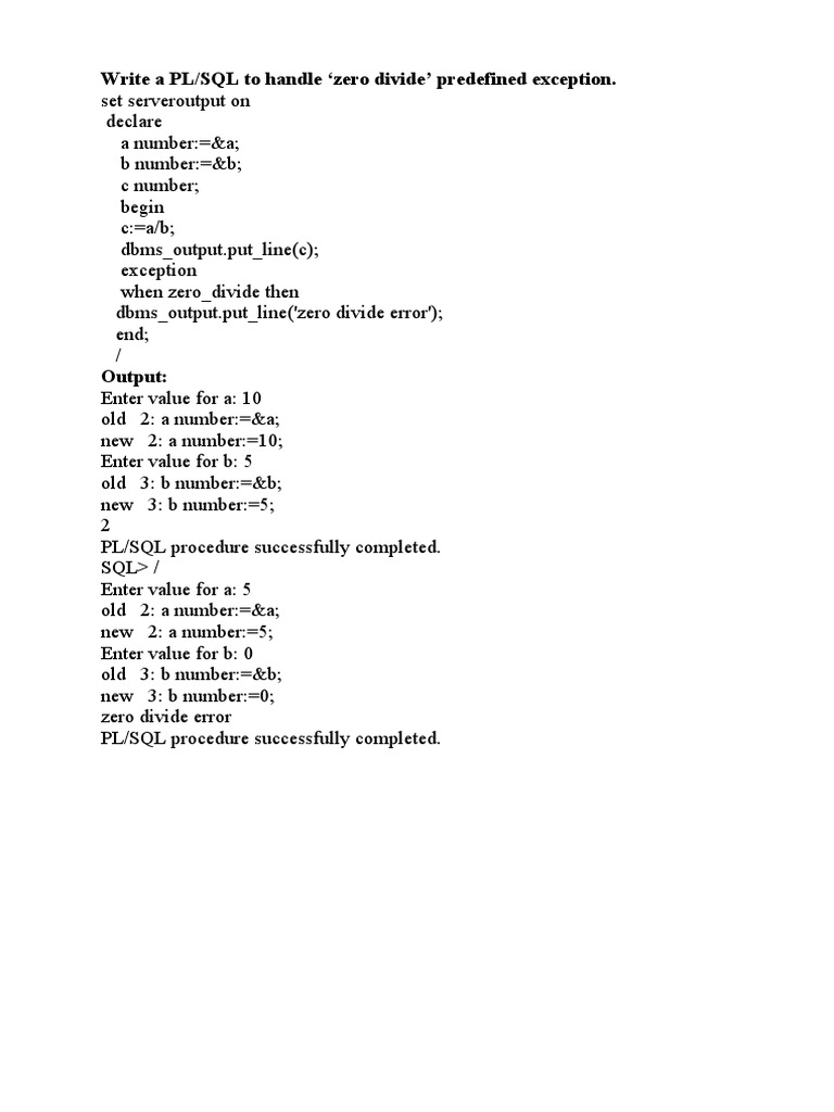 Ex No 8 Exception Pdf Plsql Sql 3467