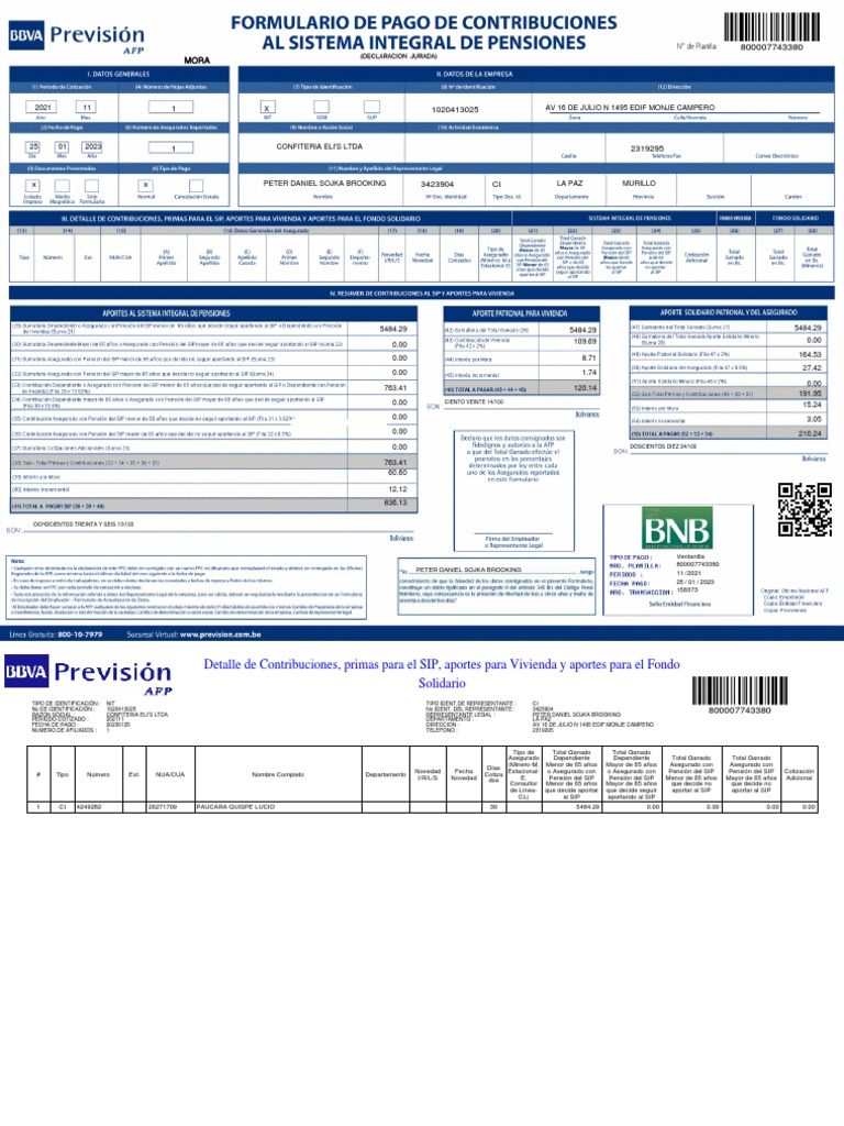 Ciento Veinte 14/100: Ventanilla Peter Daniel Sojka Brooking 800007743380 11 /2021 25 / 01 ...