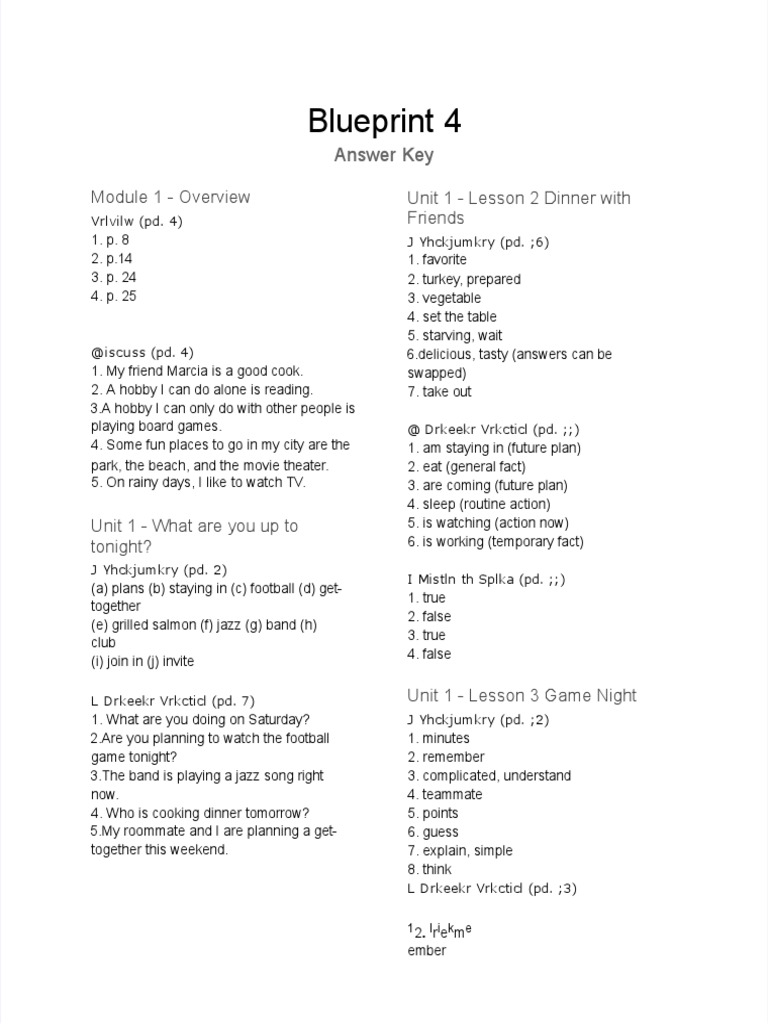 Blueprint 4 Student Book Answer Key | PDF | Nail (Anatomy) | Dieting