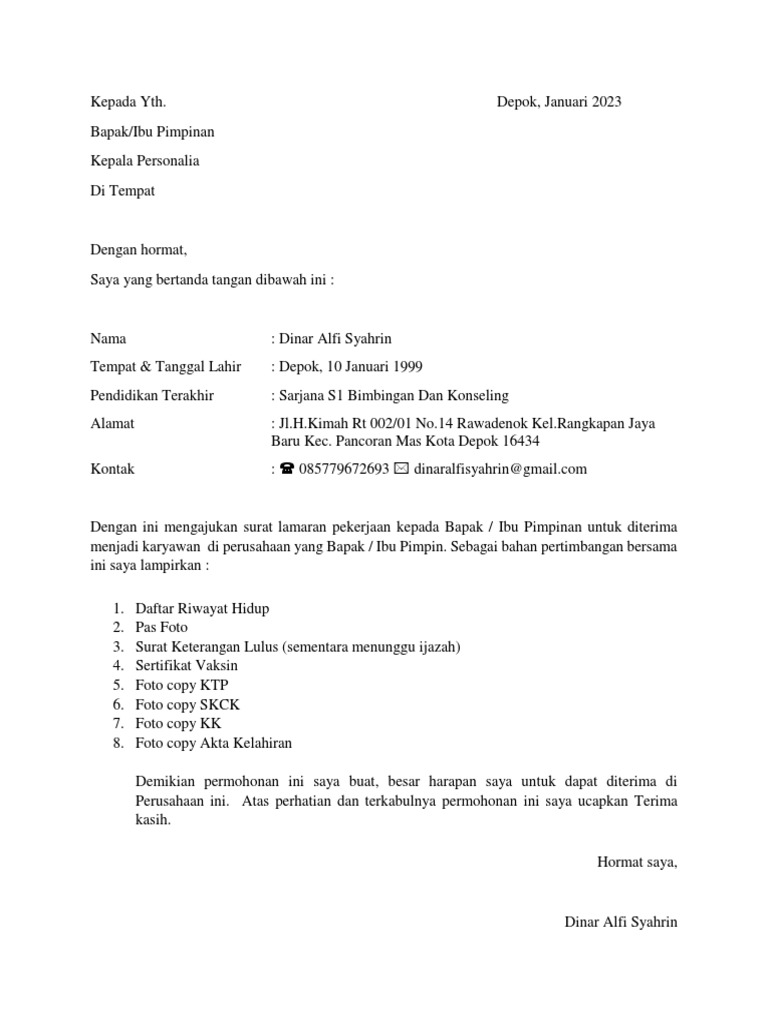 CV Dinar Alfi Syahrin | PDF