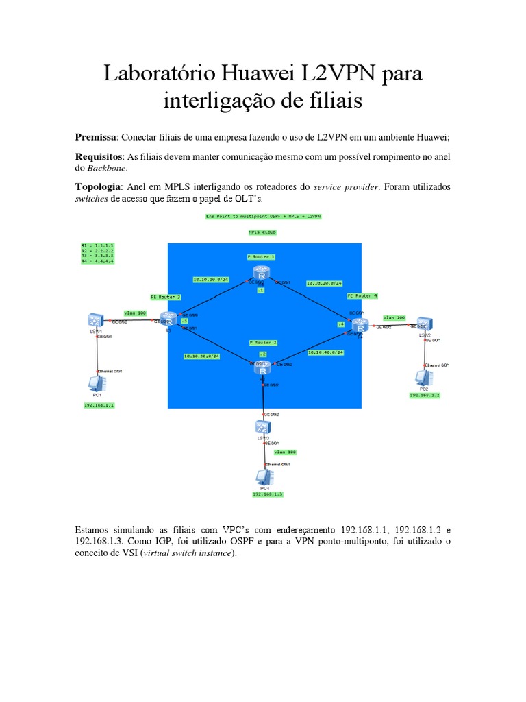 MPLS Huawei | PDF | Roteador (informática) | Comutador de rede
